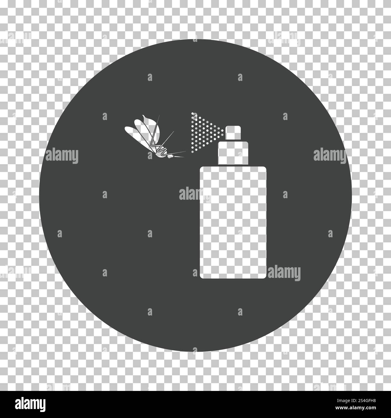 Mosquito spray icon. Subtract stencil design on tranparency grid ...