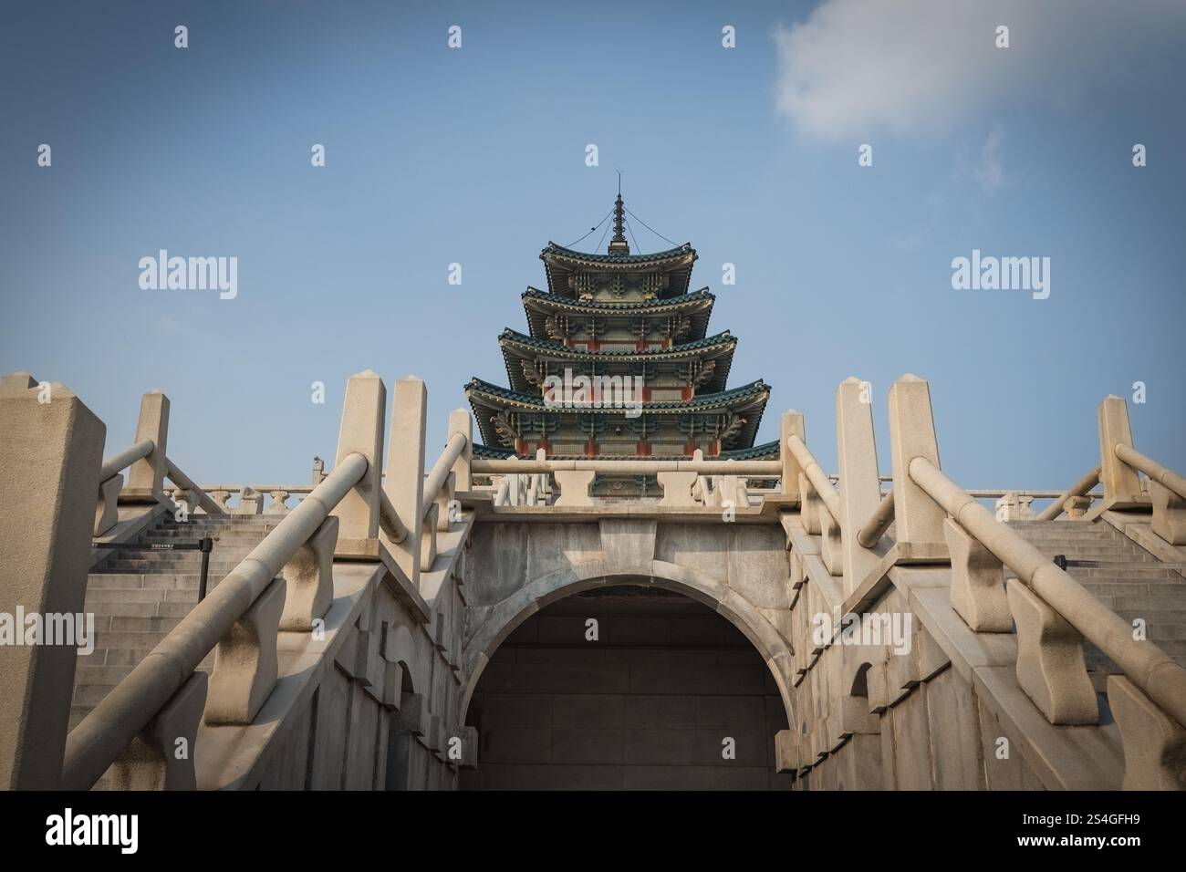 Pagoda building of The National Folk Museum of Korea in Seoul South ...