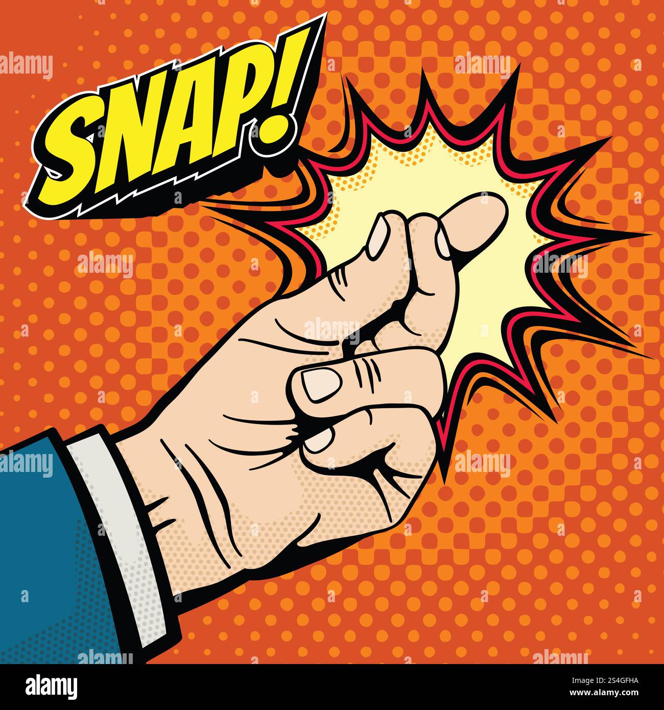 Male hand with snapping finger magic gesture. Its easy vector concept ...