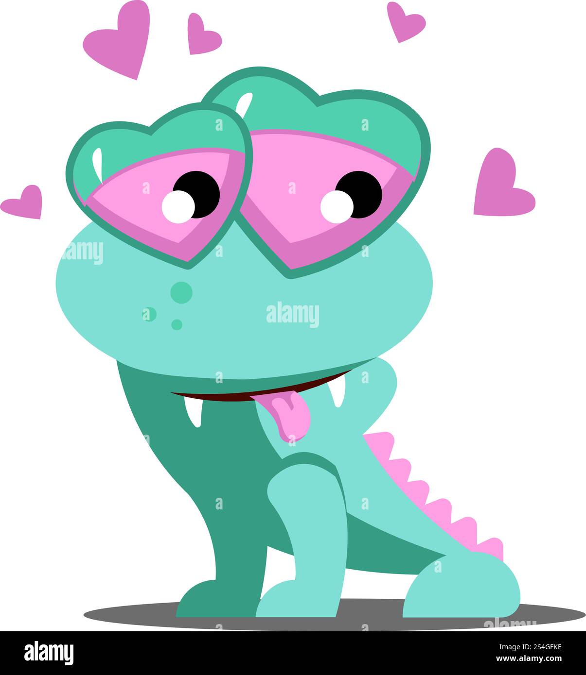 Cute card with monster in love. Vector illustration cartoon style ...