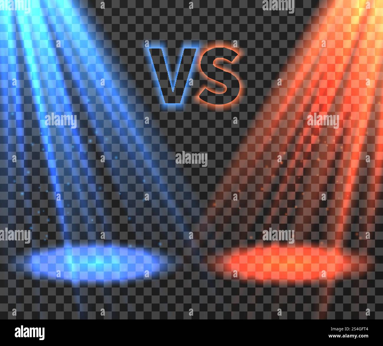Versus battle futuristic screen with blue and red glow rays vector ...