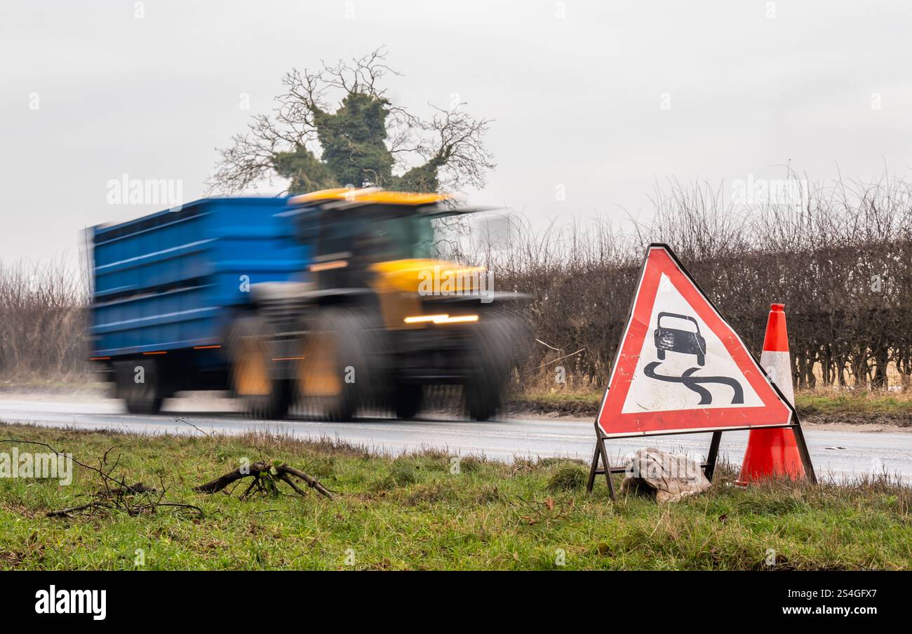 General view of the A19 near Bagby in North Yorkshire, following the death of Police constable ...