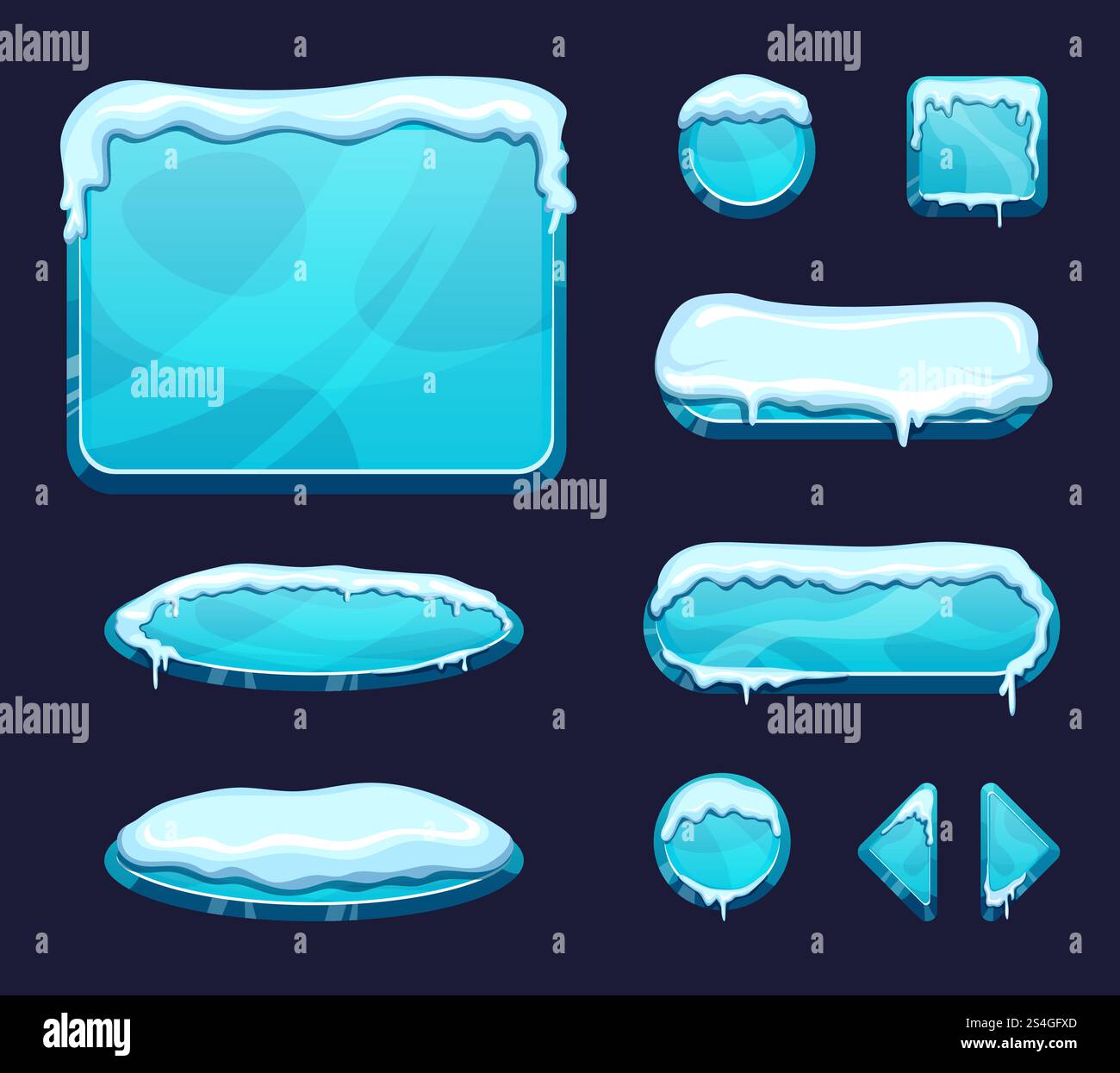 Mobile game ui template in cartoon style. Glossy buttons and panels ...