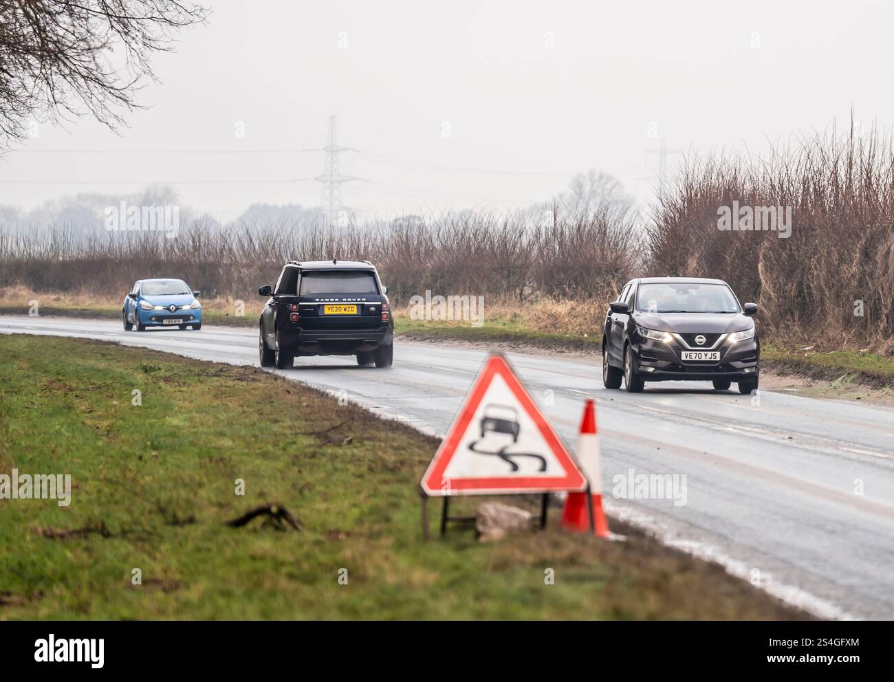 General view of the A19 near Bagby in North Yorkshire, following the death of Police constable ...