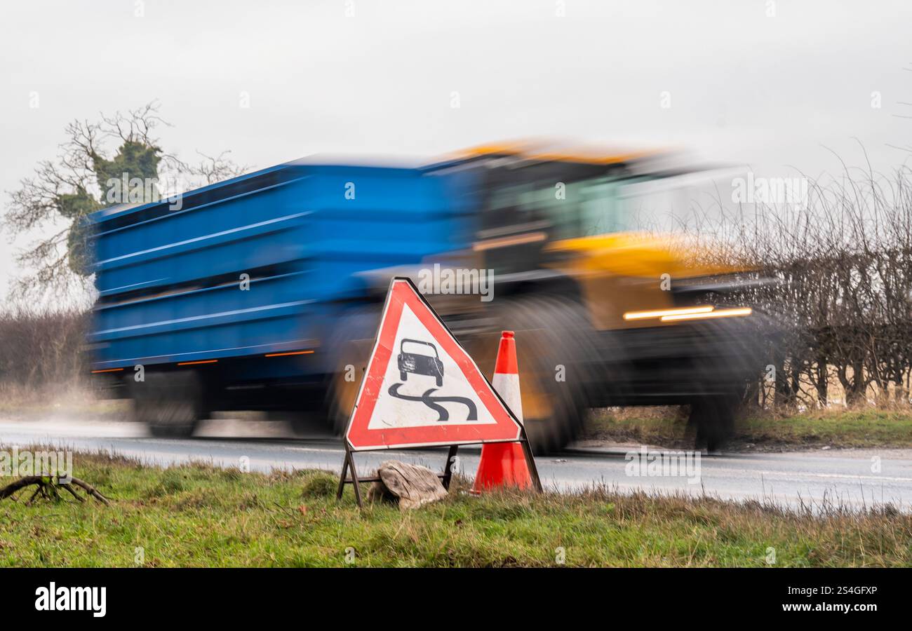 General view of the A19 near Bagby in North Yorkshire, following the death of Police constable ...