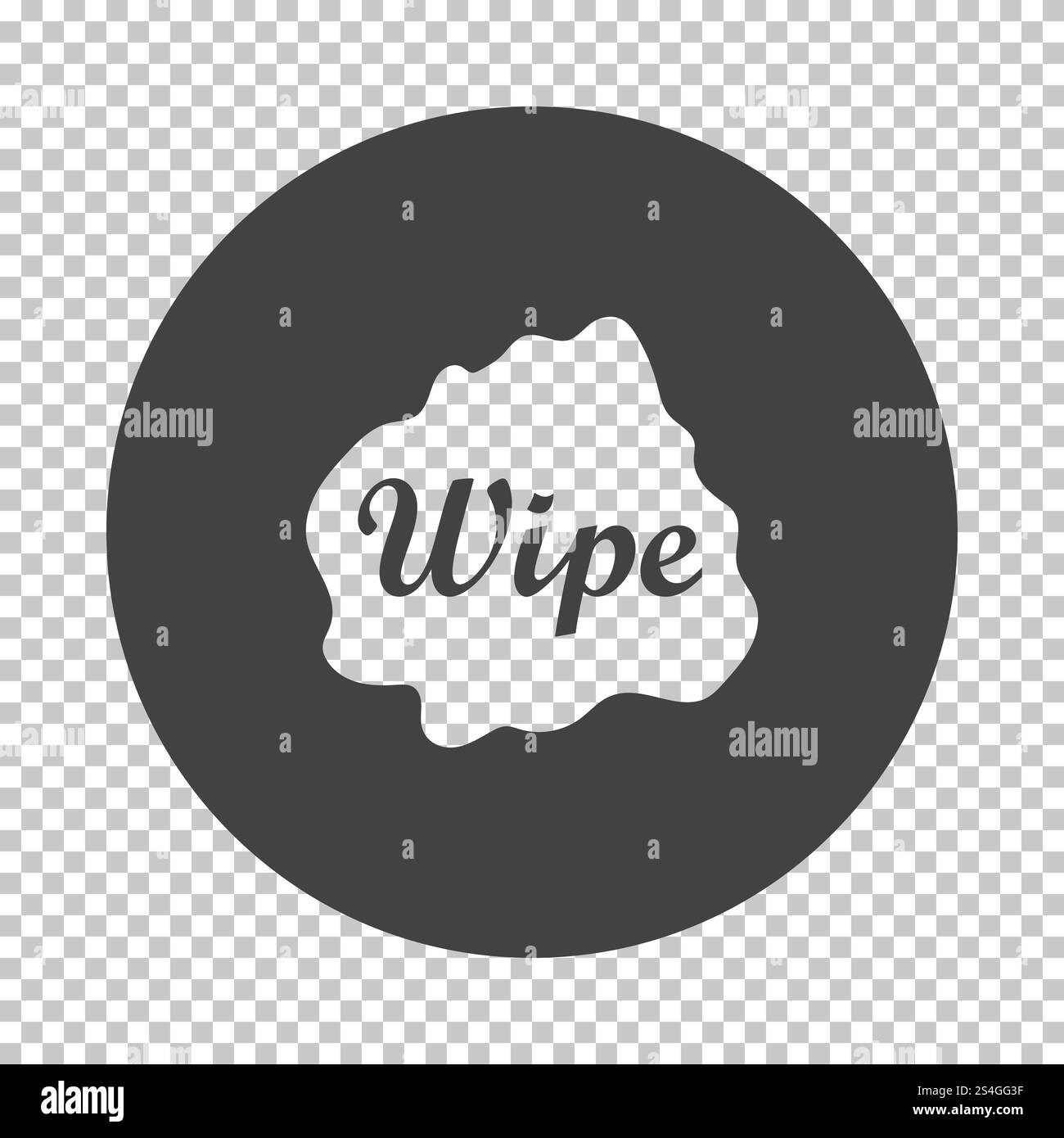 Wipe cloth icon. Subtract stencil design on tranparency grid. Vector ...