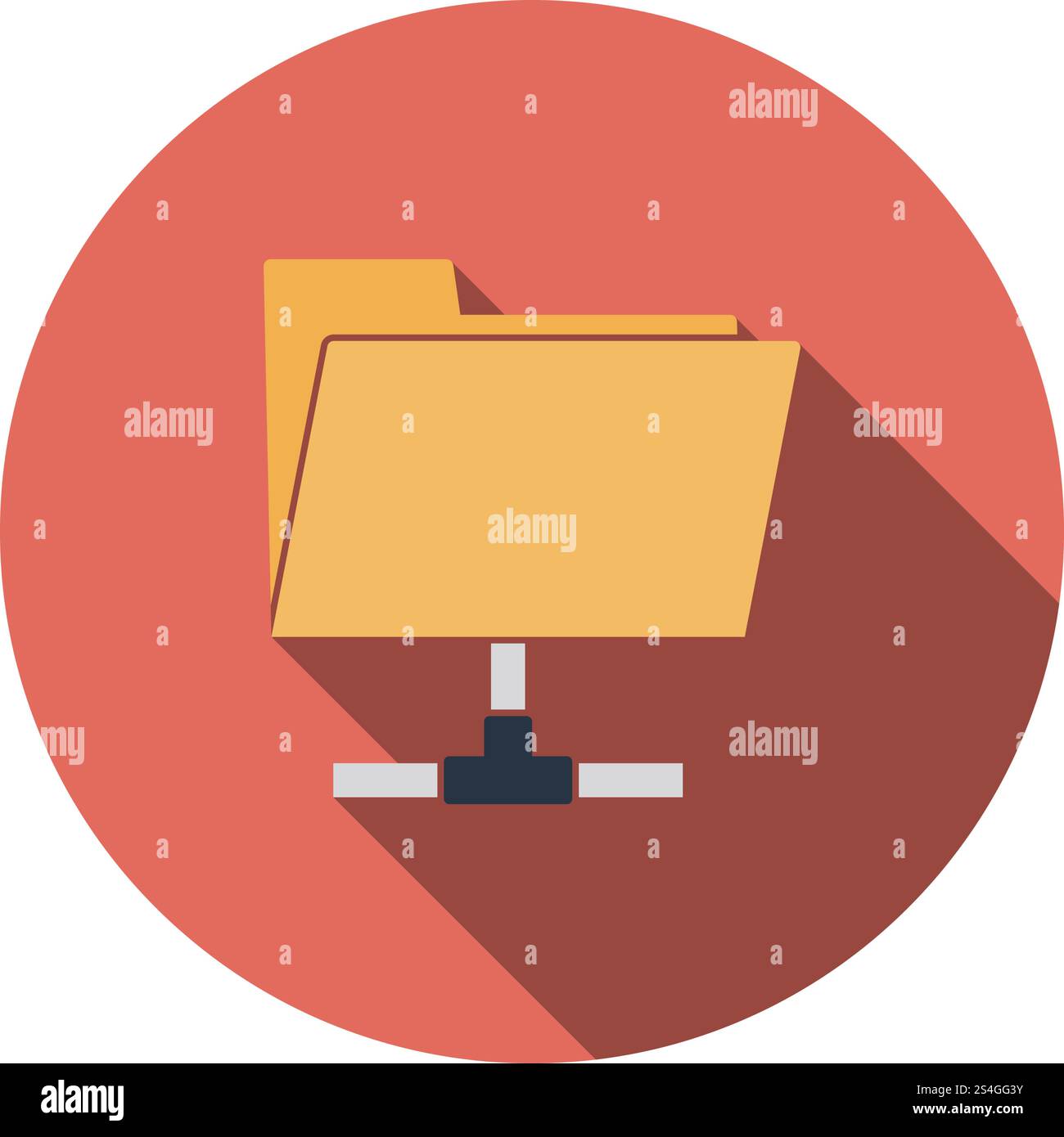 Shared folder icon. Flat color design. Vector illustration Stock Vector ...