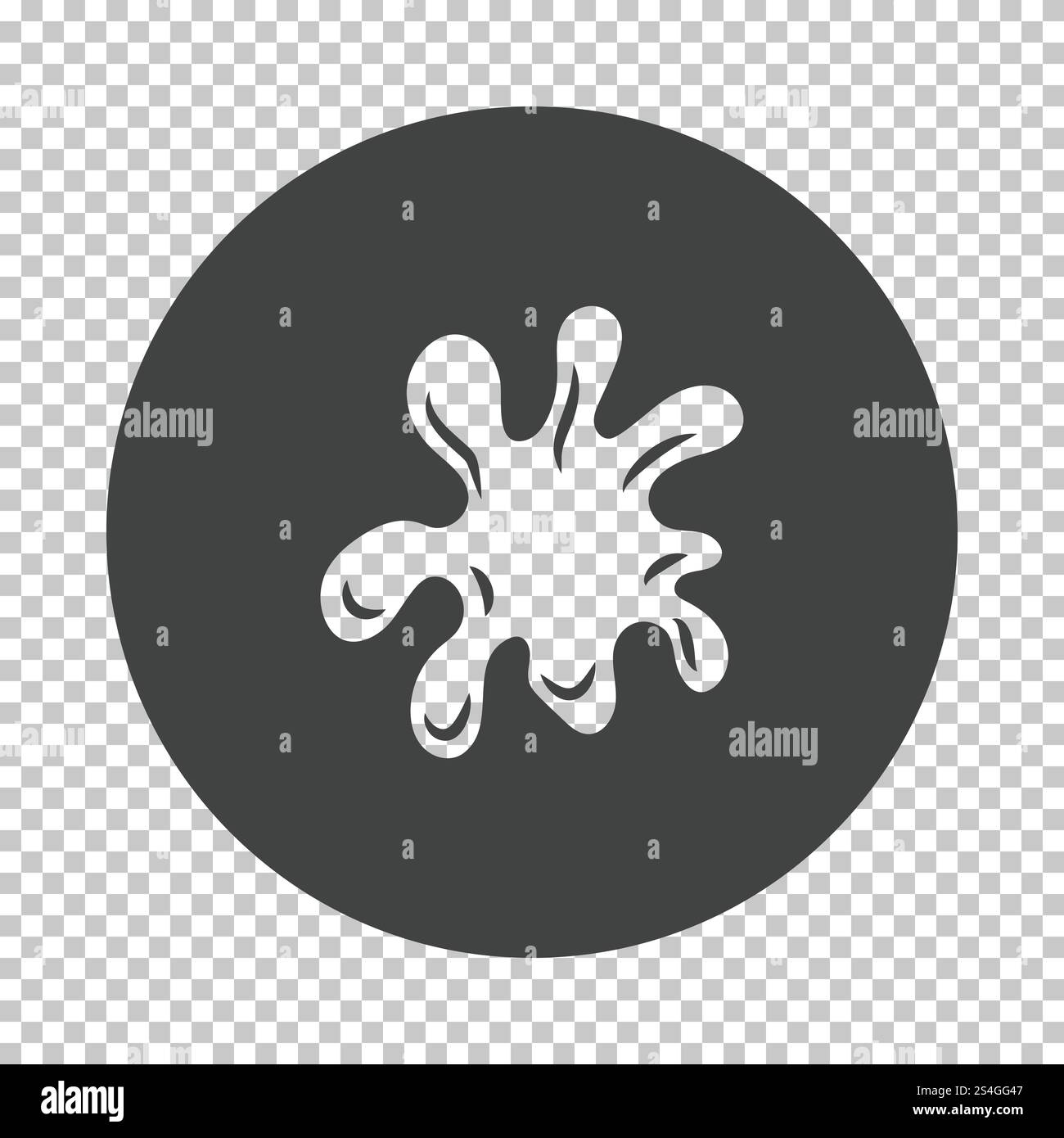 Paint blot icon. Subtract stencil design on tranparency grid. Vector ...