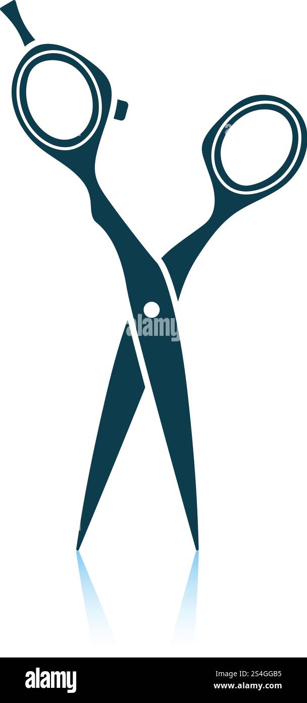 Hair scissors icon. Shadow reflection design. Vector illustration Stock ...