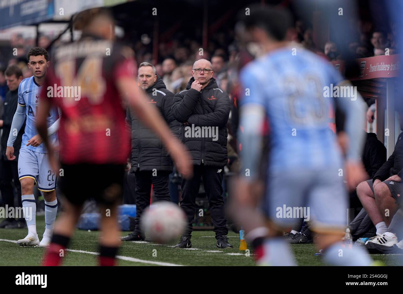 Tamworth manager Andy Peaks on the touchline the Emirates FA Cup third ...