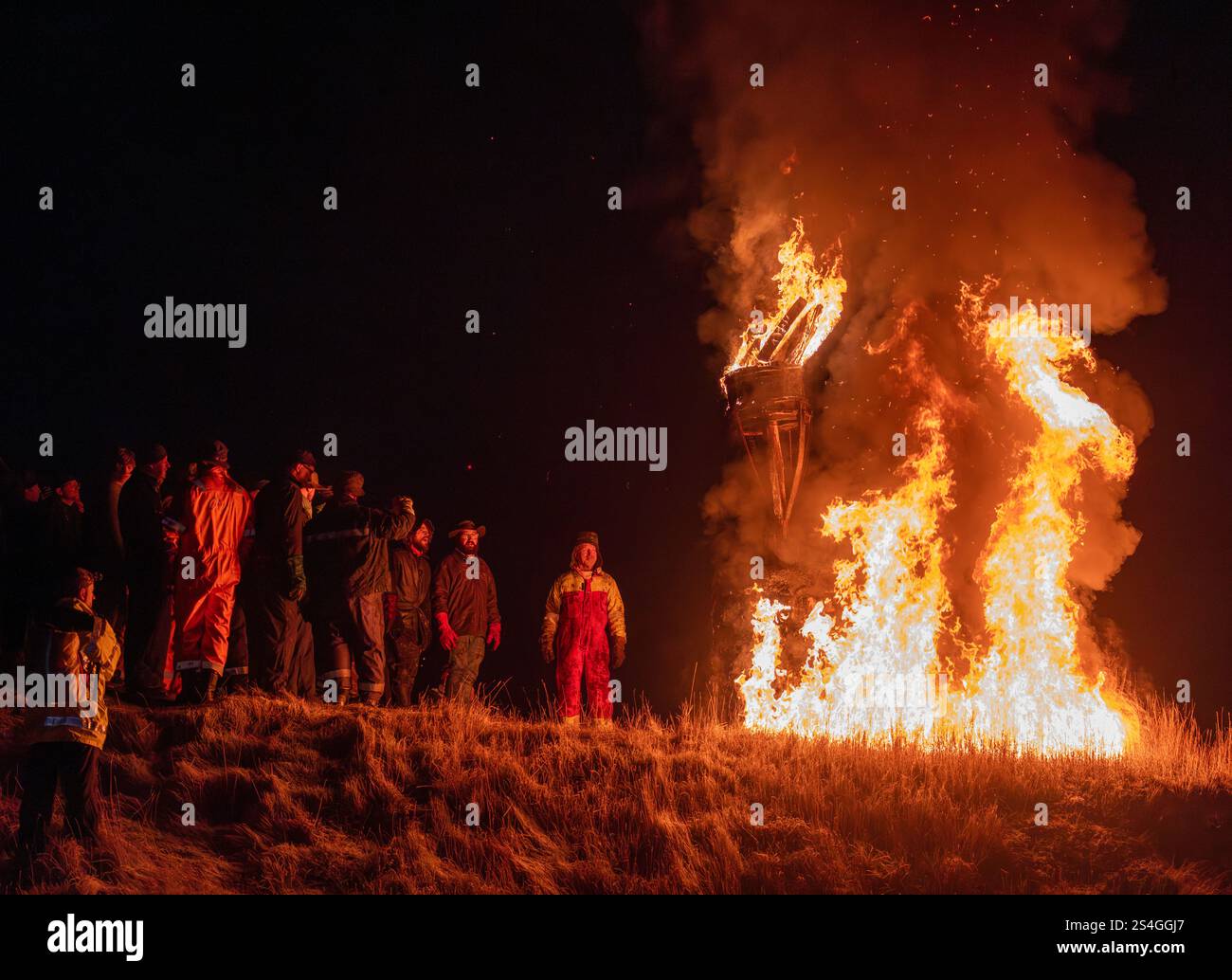 Burghead, Moray, UK. 11th Jan, 2025. This is Burghead Burning the ...