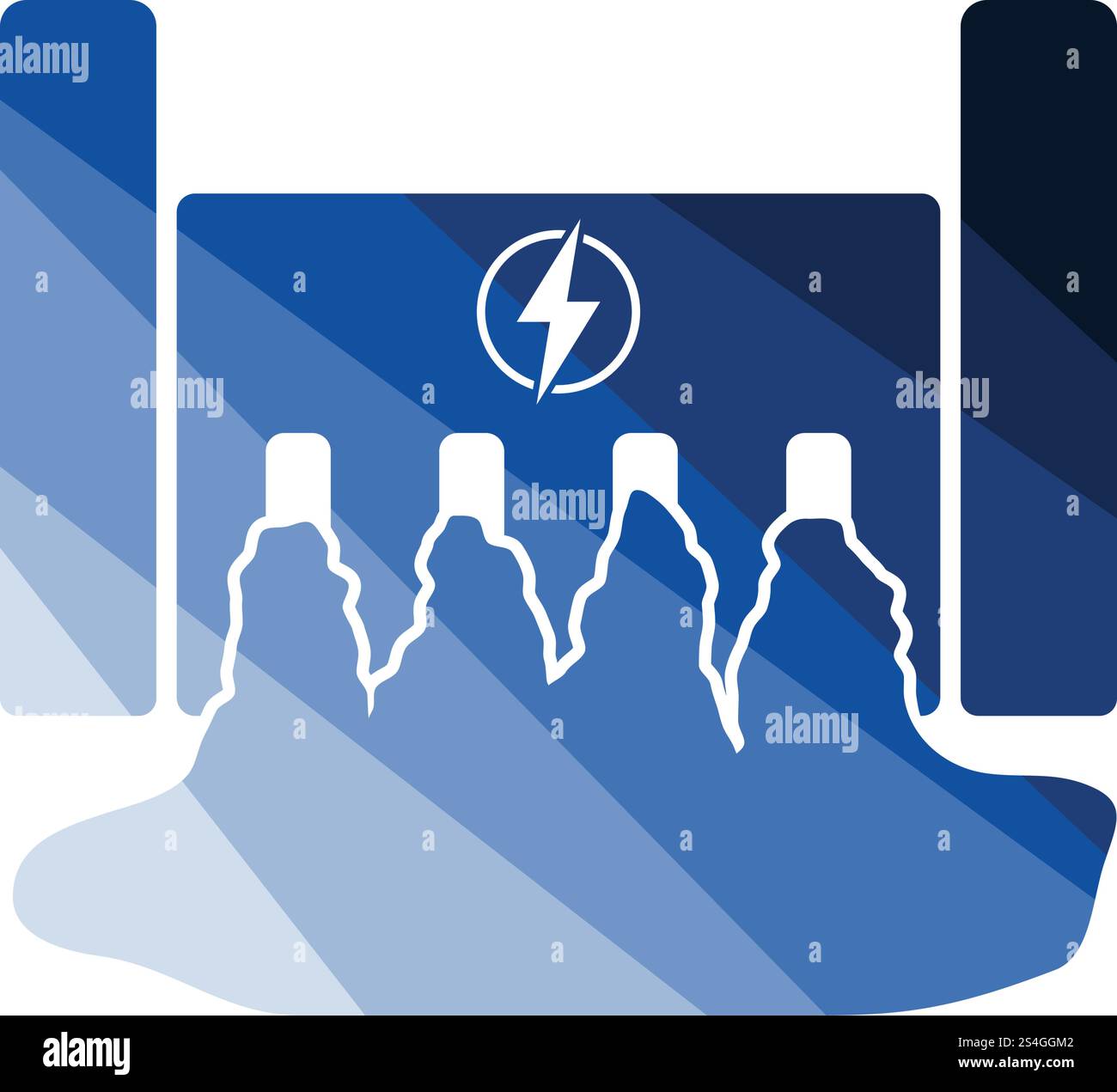 Hydro power station icon. Flat color design. Vector illustration Stock ...