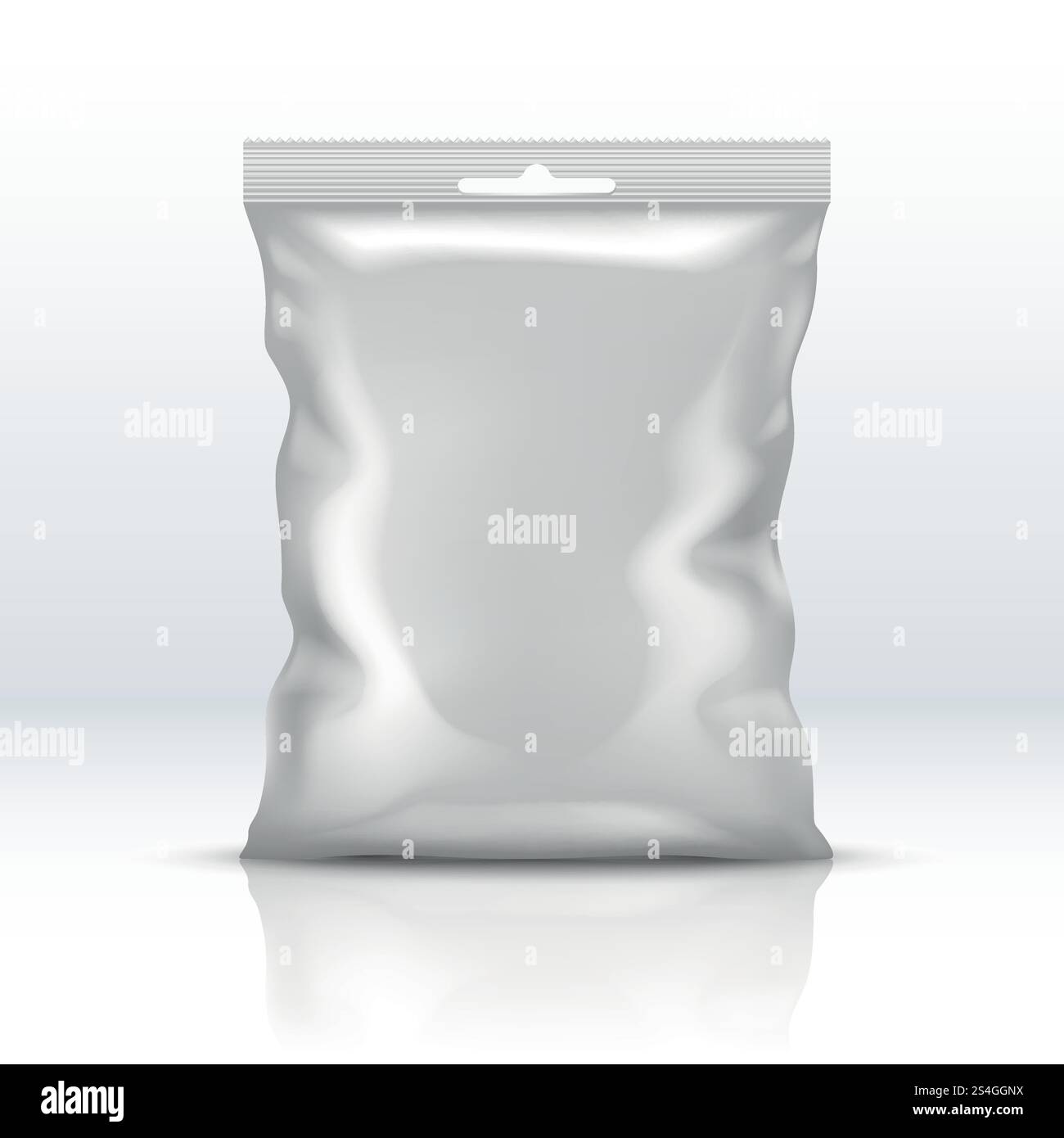 Blank white foil package isolated. Plastic powder packet realistic ...