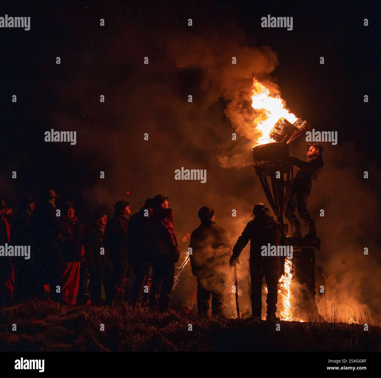 Burghead, Moray, UK. 11th Jan, 2025. This is Burghead Burning the ...