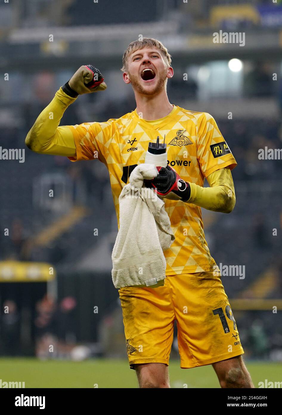 Doncaster Rovers goalkeeper Teddy Sharman-Lowe celebrates at the final ...