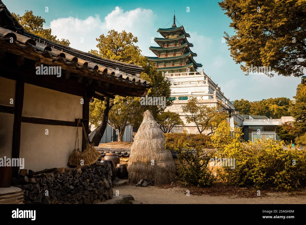 Pagoda building of The National Folk Museum of Korea in Seoul South ...