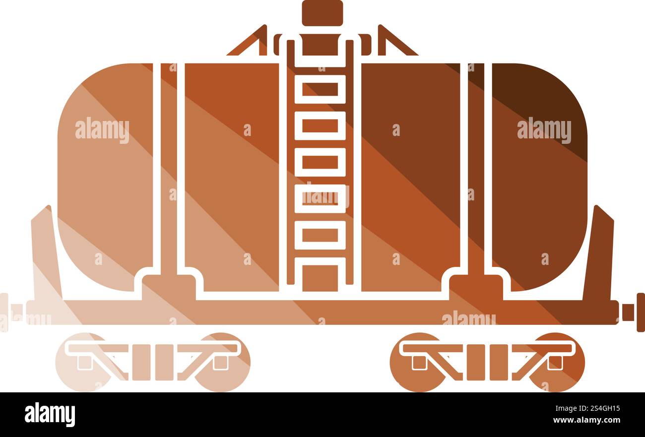 Oil railway tank icon. Flat color design. Vector illustration Stock ...