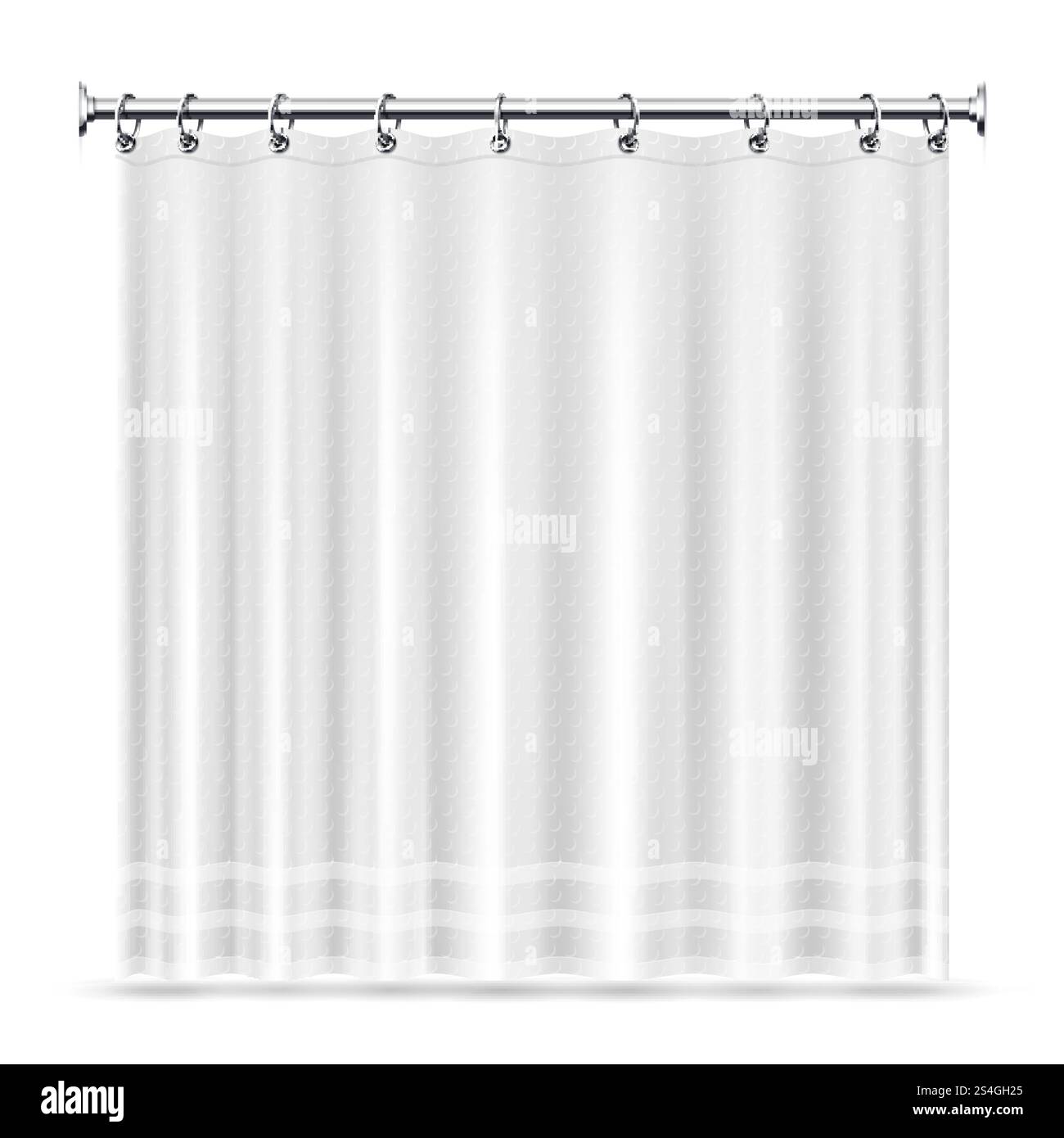 Realistic shower curtains vector template for bathroom interior ...