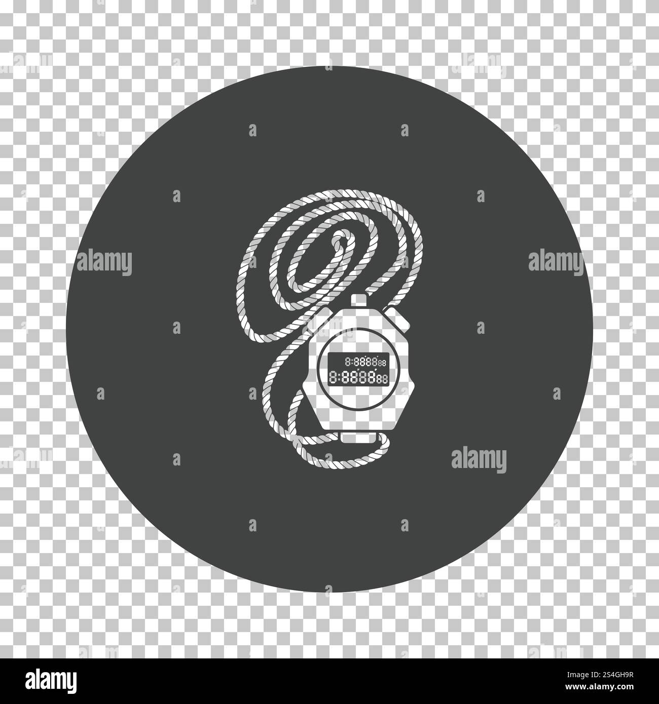 Coach stopwatch icon. Subtract stencil design on tranparency grid ...
