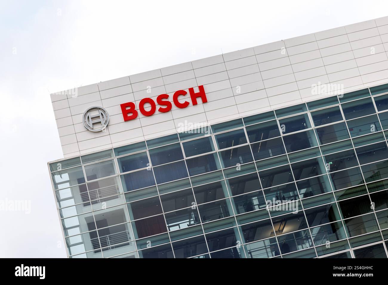 10 January 2025, Bavaria, Munich: The lettering and logo of Robert ...