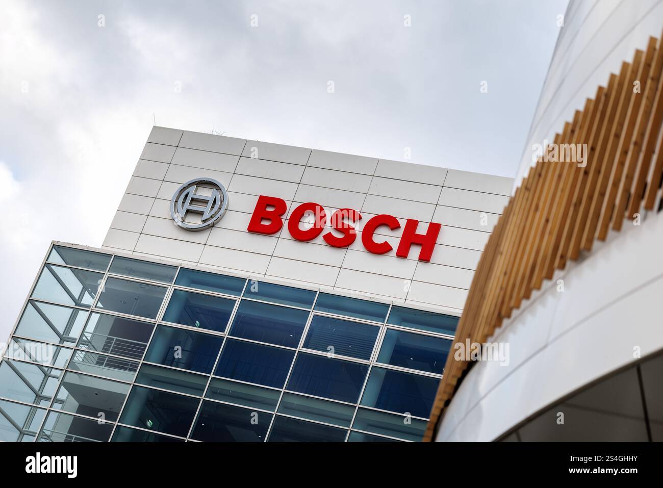 10 January 2025, Bavaria, Munich: The lettering and logo of Robert ...