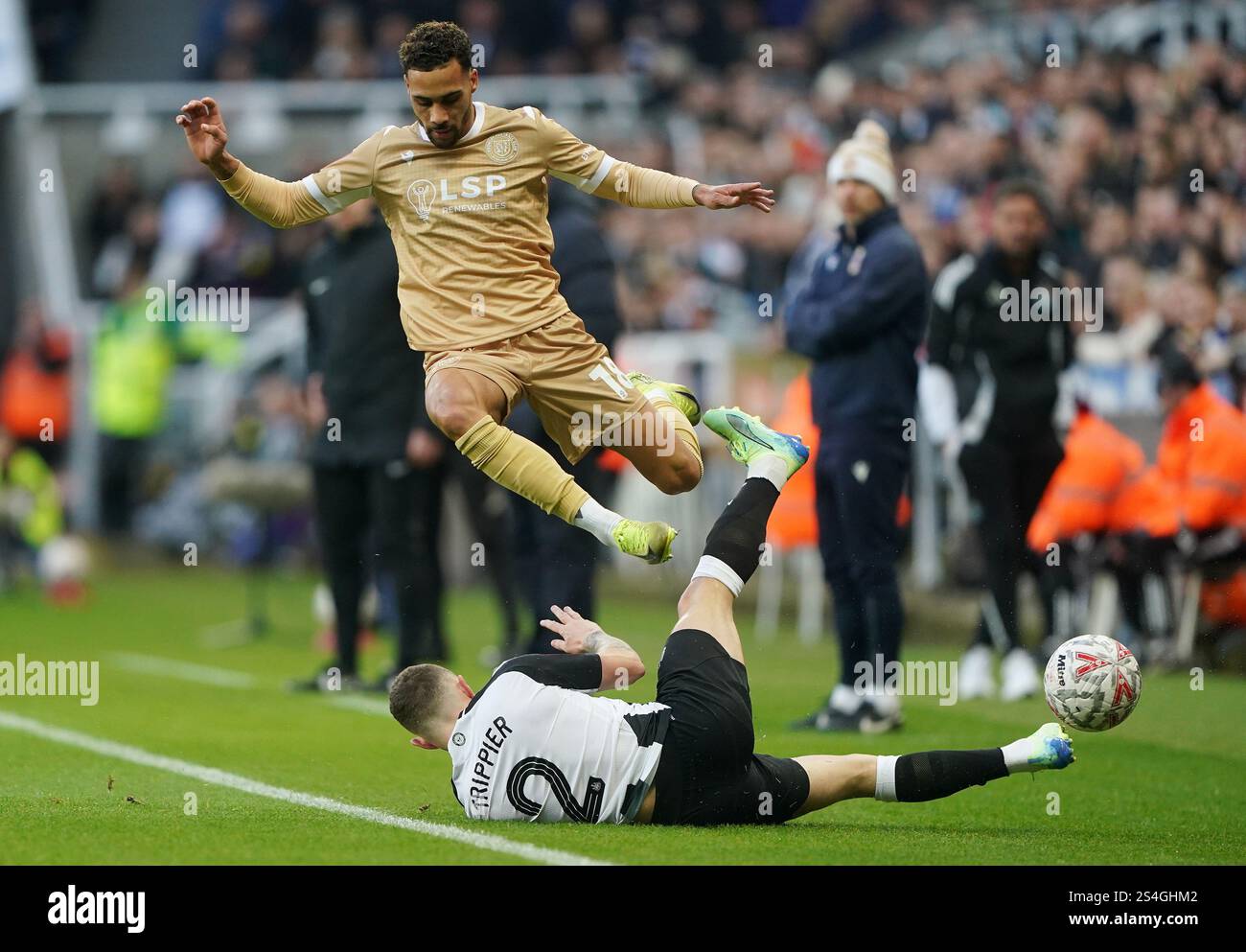 Bromley's Corey Whitely (top) and Newcastle United's Kieran Trippier ...