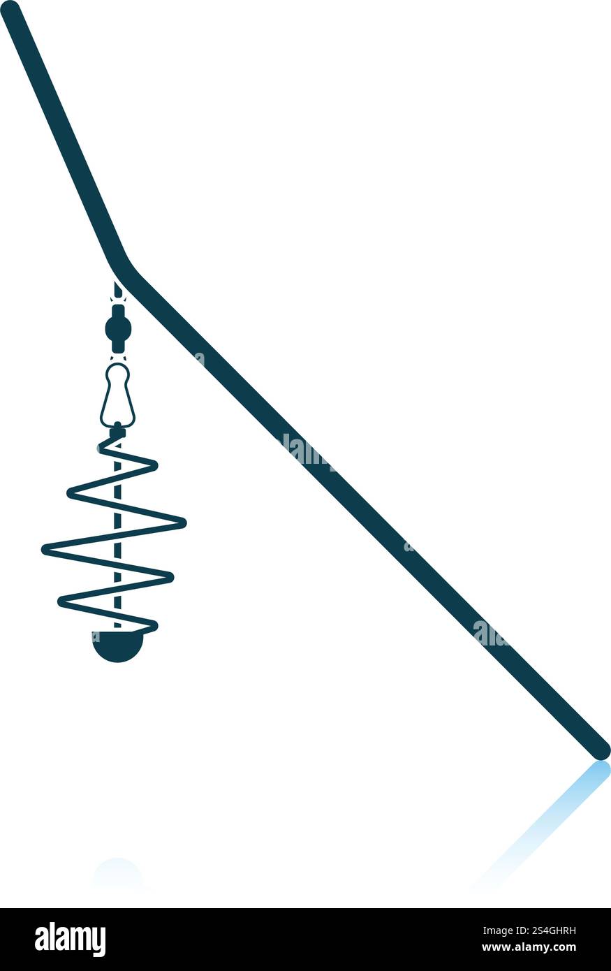 Icon of fishing feeder net. Shadow reflection design. Vector ...