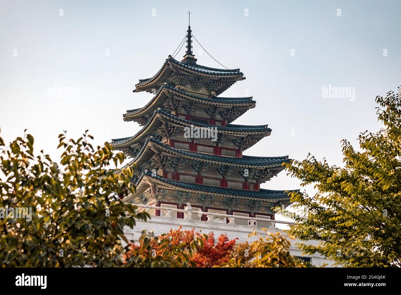 Pagoda building of The National Folk Museum of Korea in Seoul South ...
