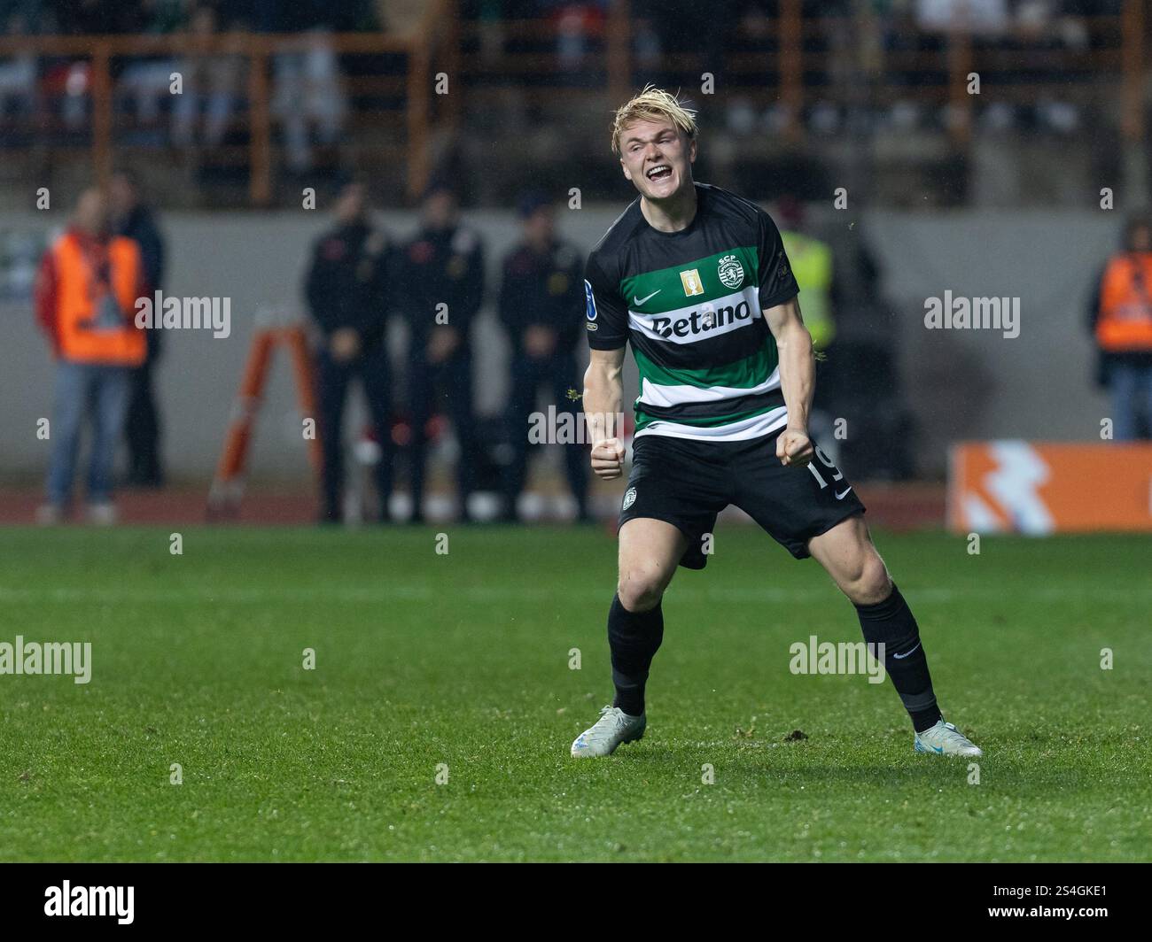 January 11, 2025. Leiria, Portugal. Sporting's forward from Denmark ...