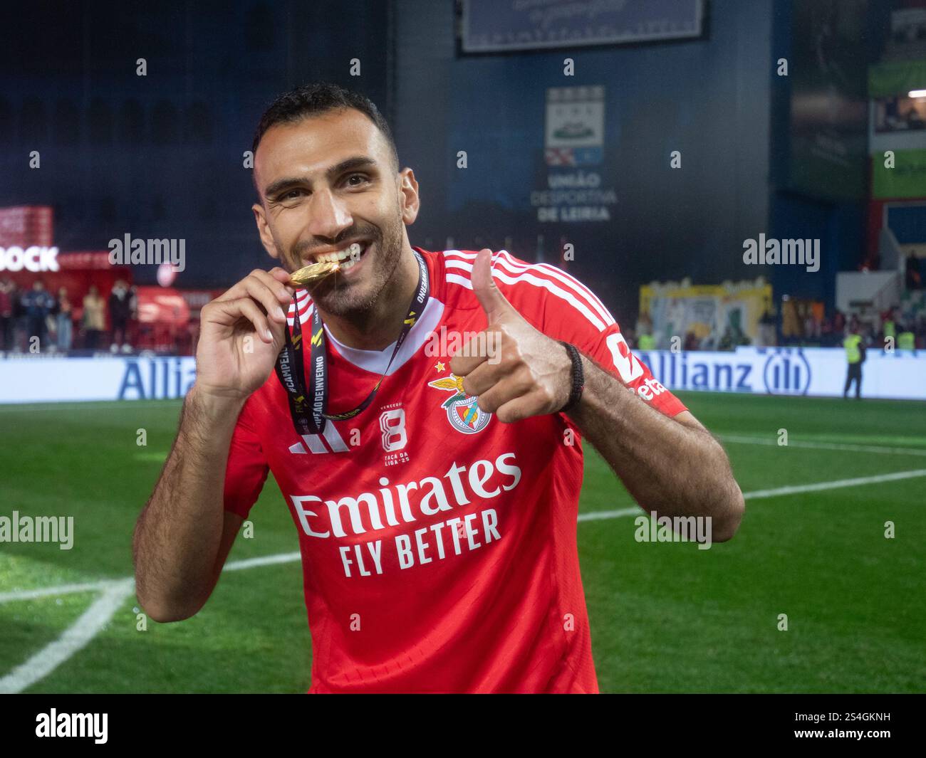 January 11, 2025. Leiria, Portugal. Benfica's forward from Greece ...