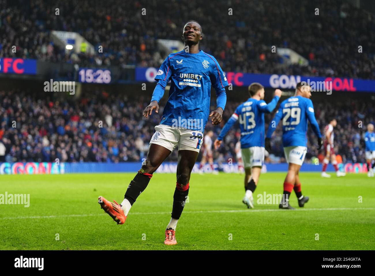 Rangers’ Mohamed Diomande celebrates scoring their side's third goal of ...