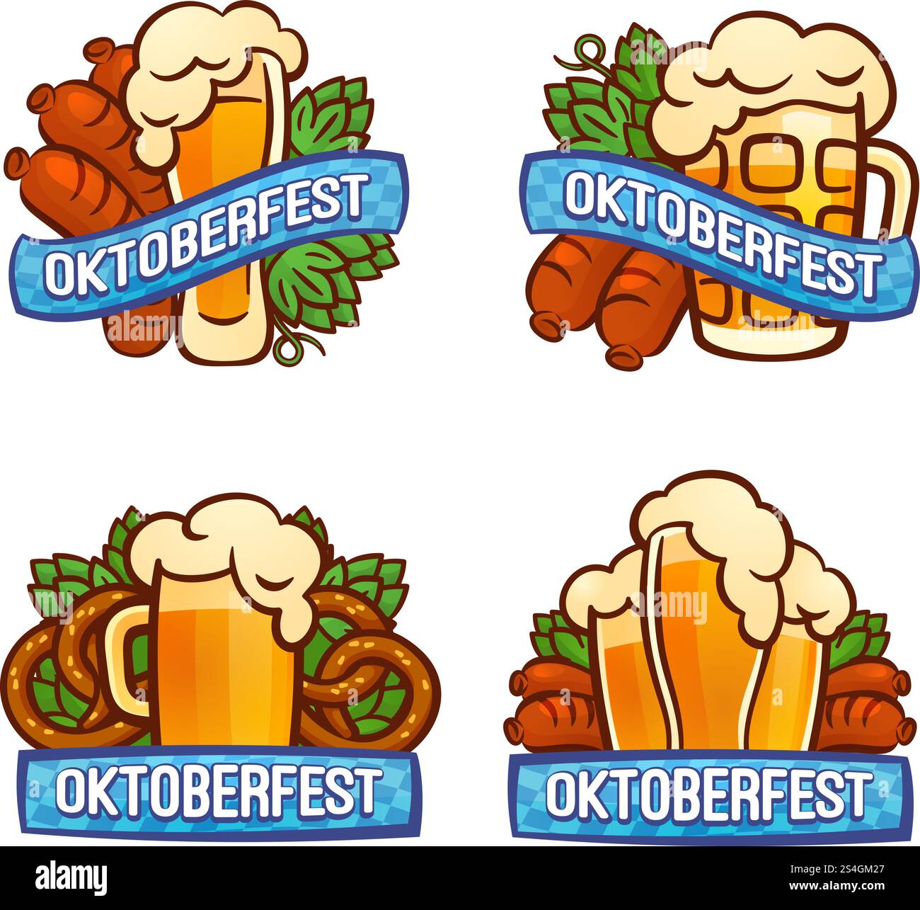 Oktoberfest logo set. Cartoon set of oktoberfest vector logo for web ...