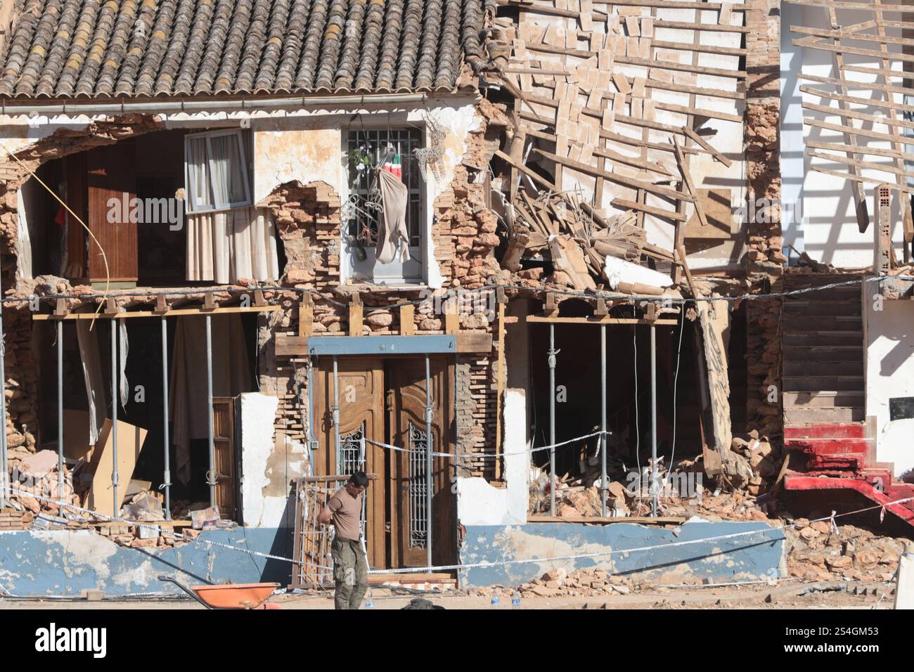 Picanya, Valencia, Spain, January 12, 2025. Houses destroyed in Picanya ...