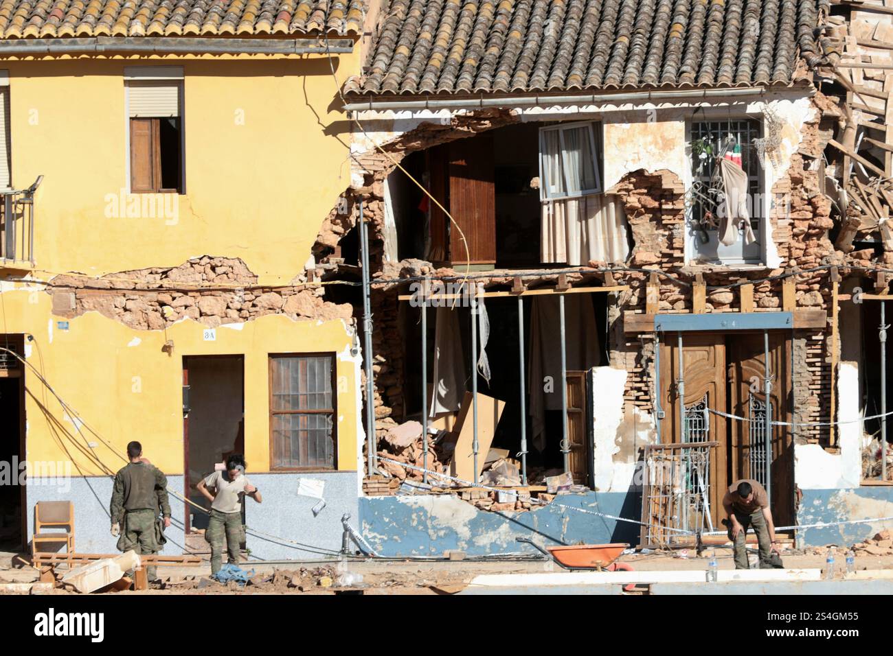 Picanya, Valencia, Spain, January 12, 2025. Houses destroyed in Picanya ...