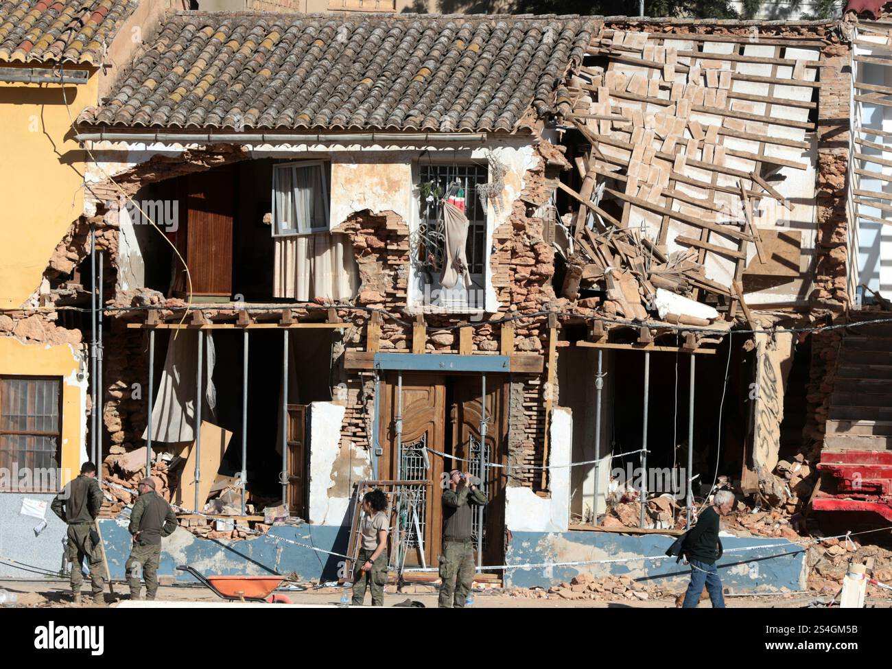 Picanya, Valencia, Spain, January 12, 2025. Houses destroyed in Picanya ...