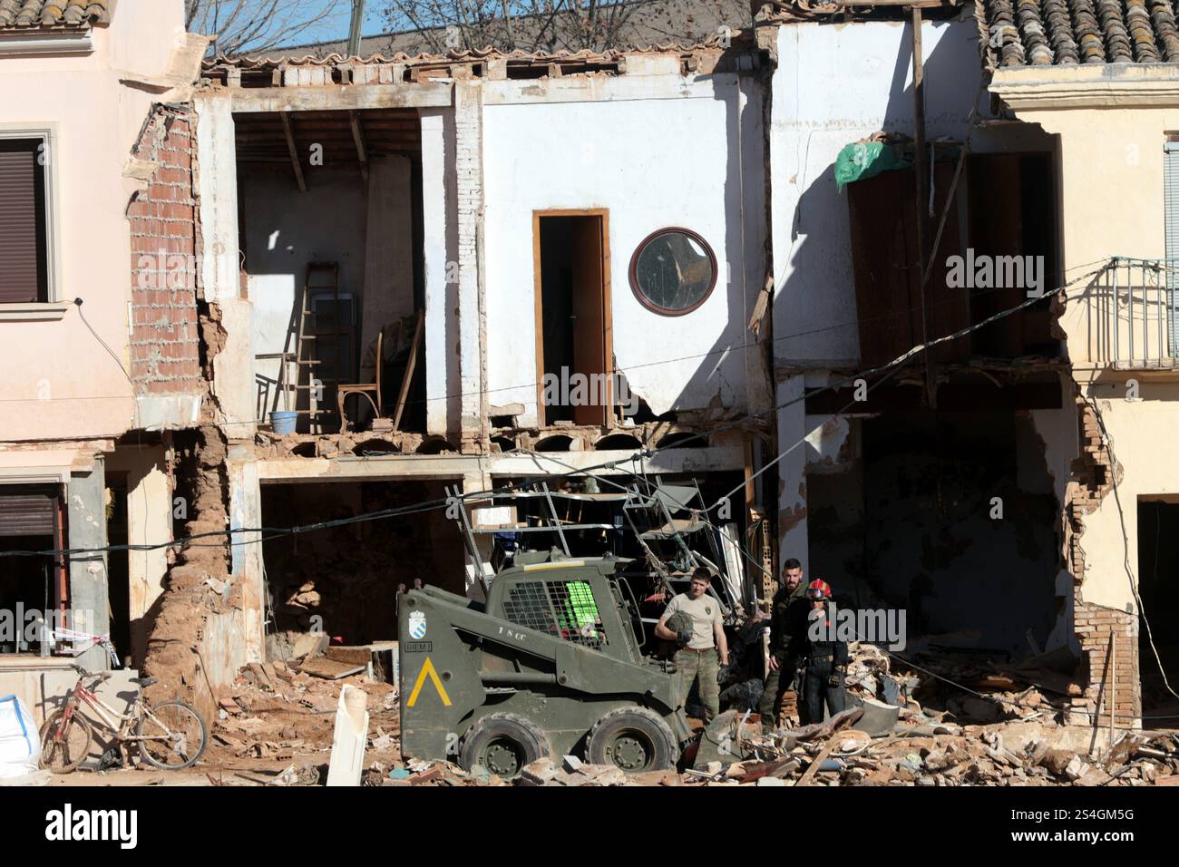 Picanya, Valencia, Spain, January 12, 2025. Houses destroyed in Picanya ...