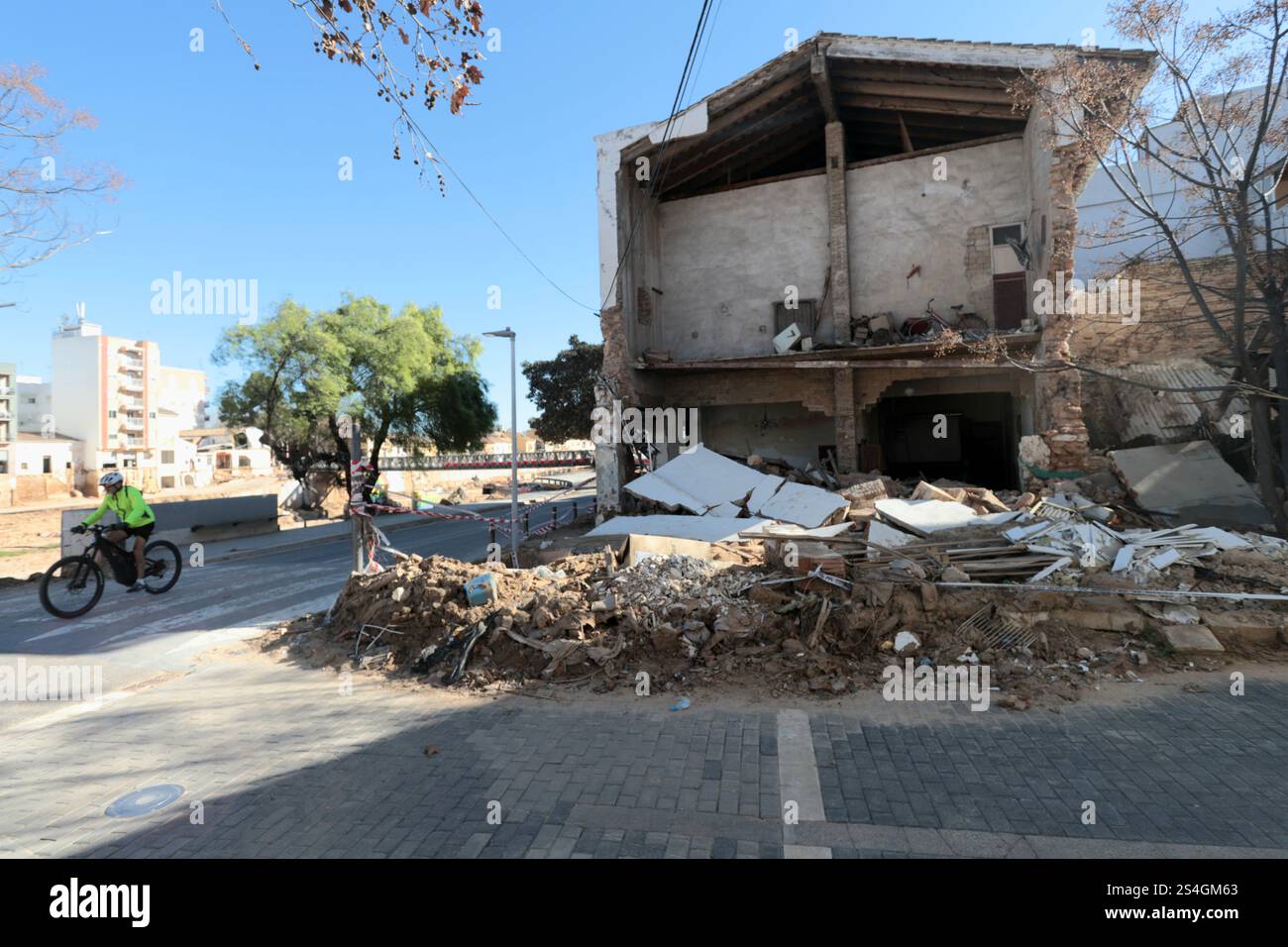 Picanya, Valencia, Spain, January 12, 2025. Houses destroyed in Picanya ...