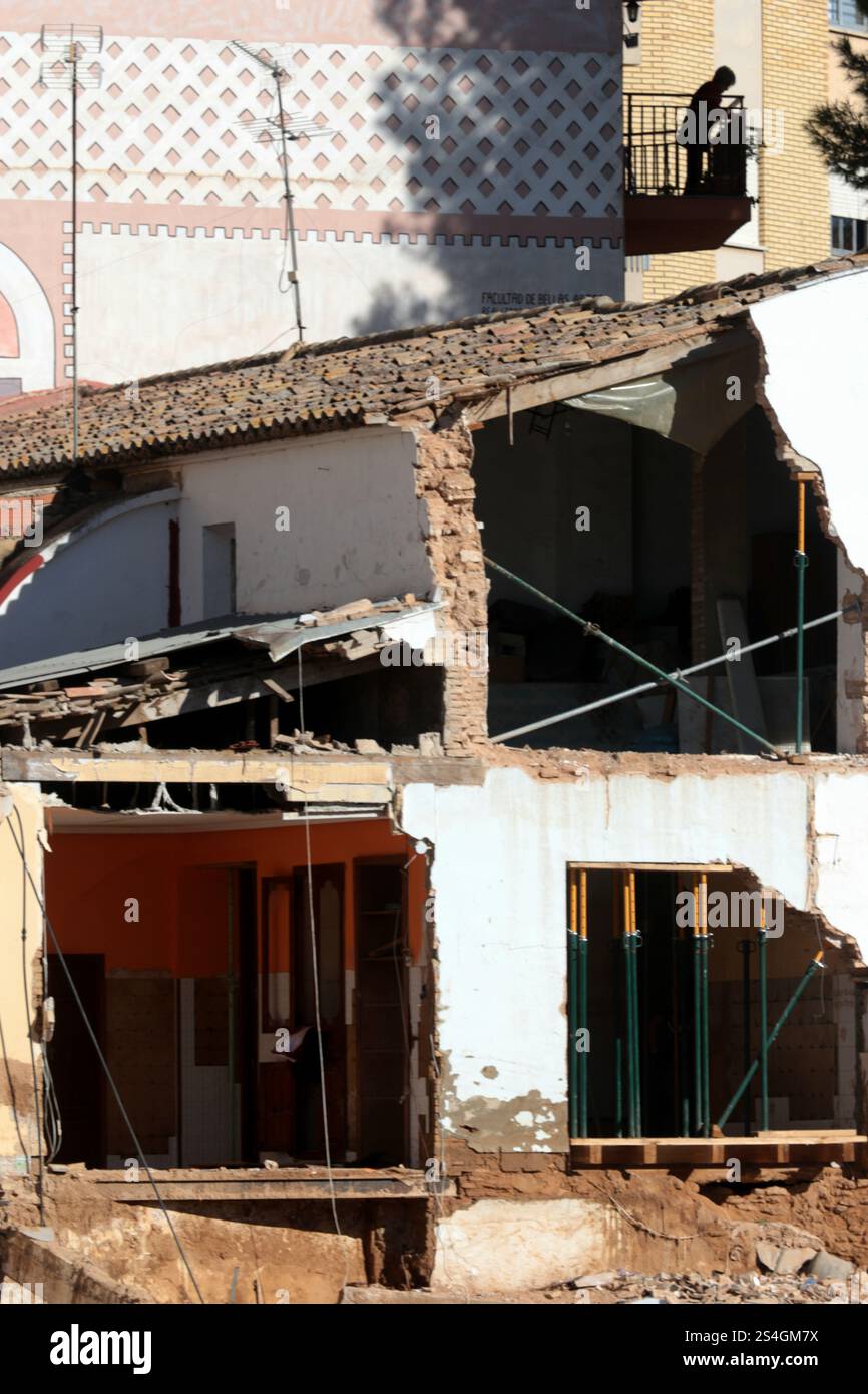 Picanya, Valencia, Spain, January 12, 2025. Houses destroyed in Picanya ...