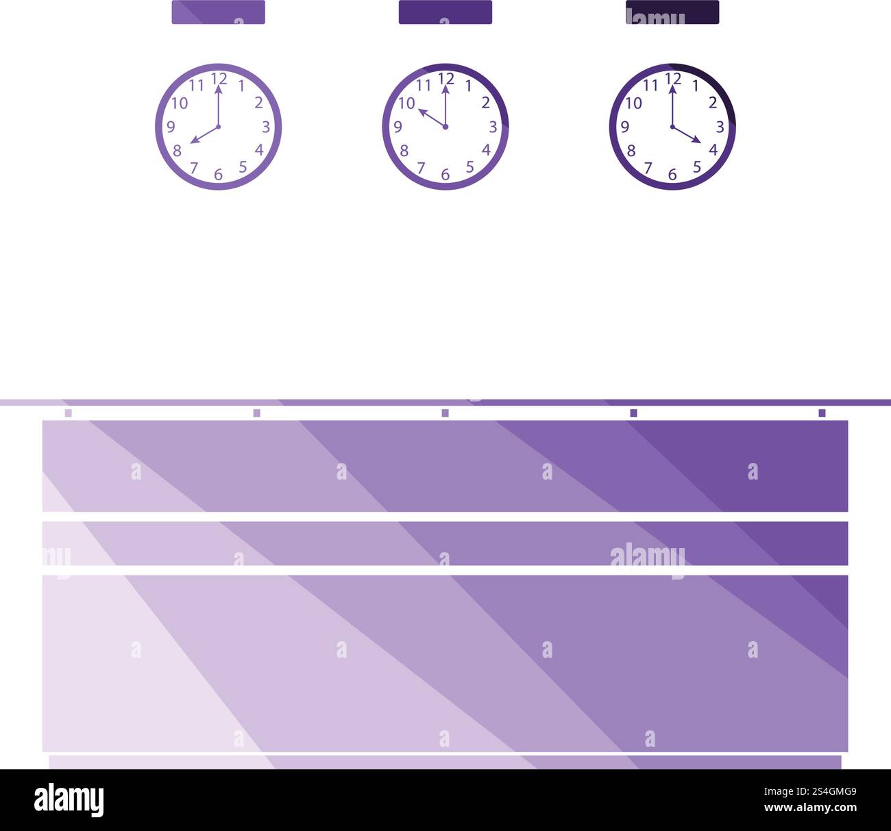 Office reception desk icon. Flat color design. Vector illustration ...
