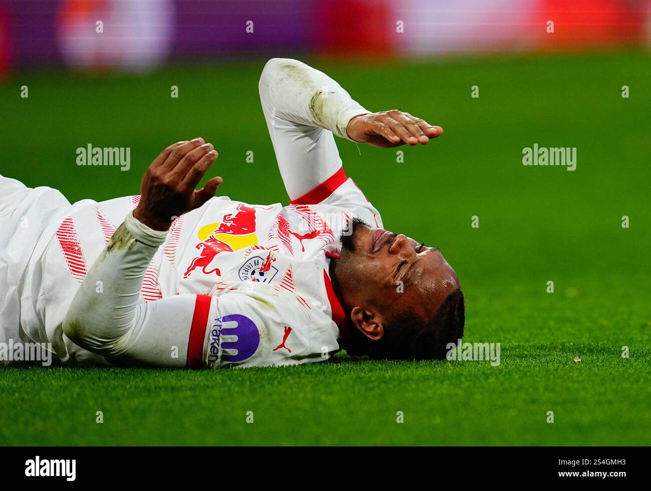 Red Bull Arena, Leipzig, Germany. 12th Jan, 2025. Lois Openda of RB ...