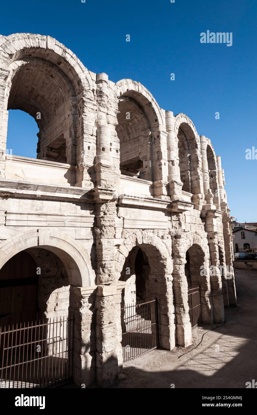Roman Amphitheatre in Arles, Arcades, Bouches du Rhône, Provence-Alpes-Côte d'Azur, France Stock ...