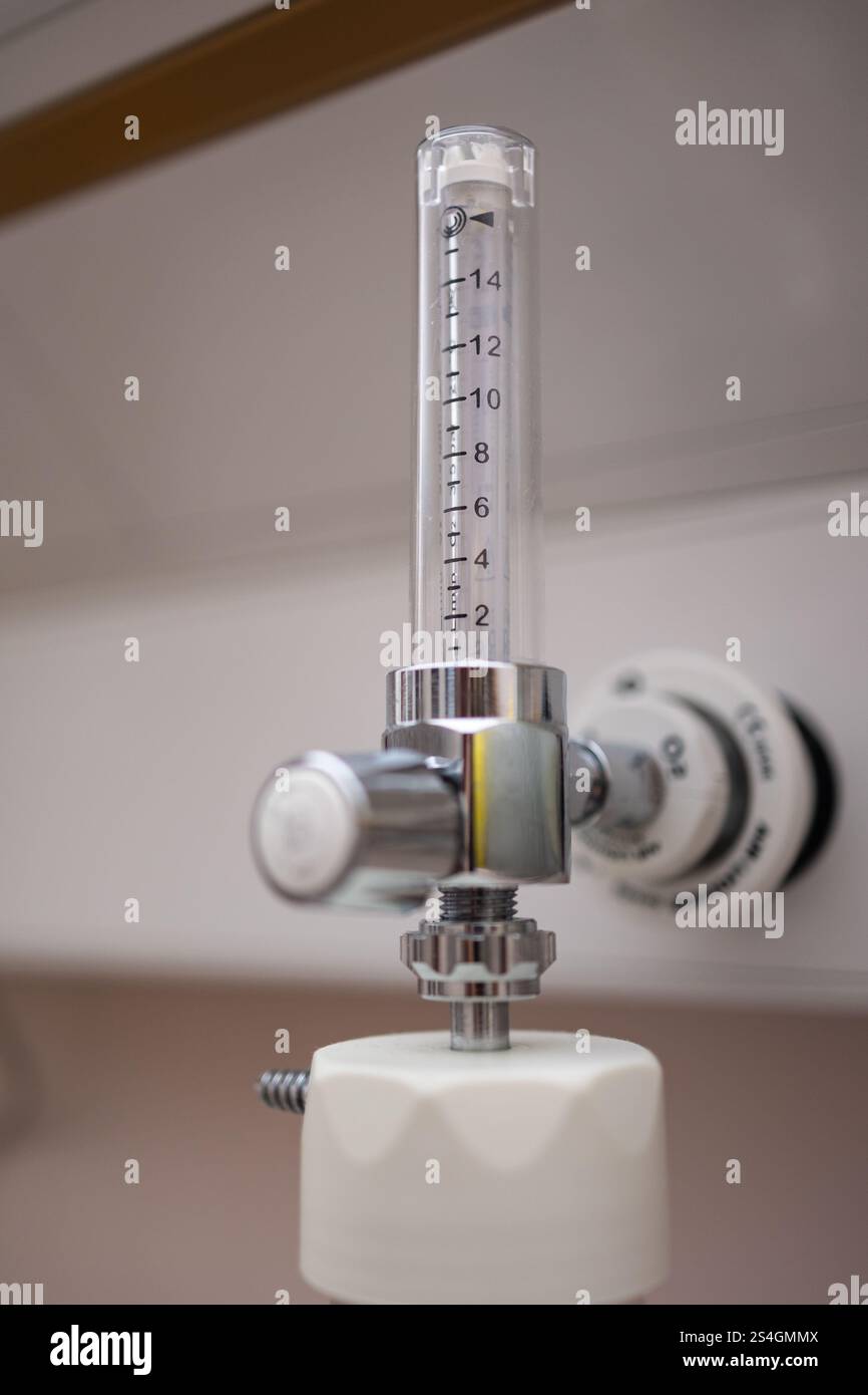Precision Medical Oxygen Flowmeter with Adjustable Valve Stock Photo ...