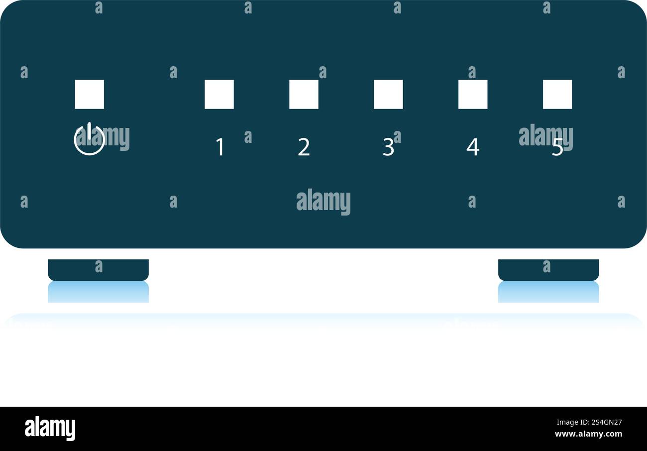Ethernet switch icon. Shadow reflection design. Vector illustration Stock Vector Image & Art - Alamy