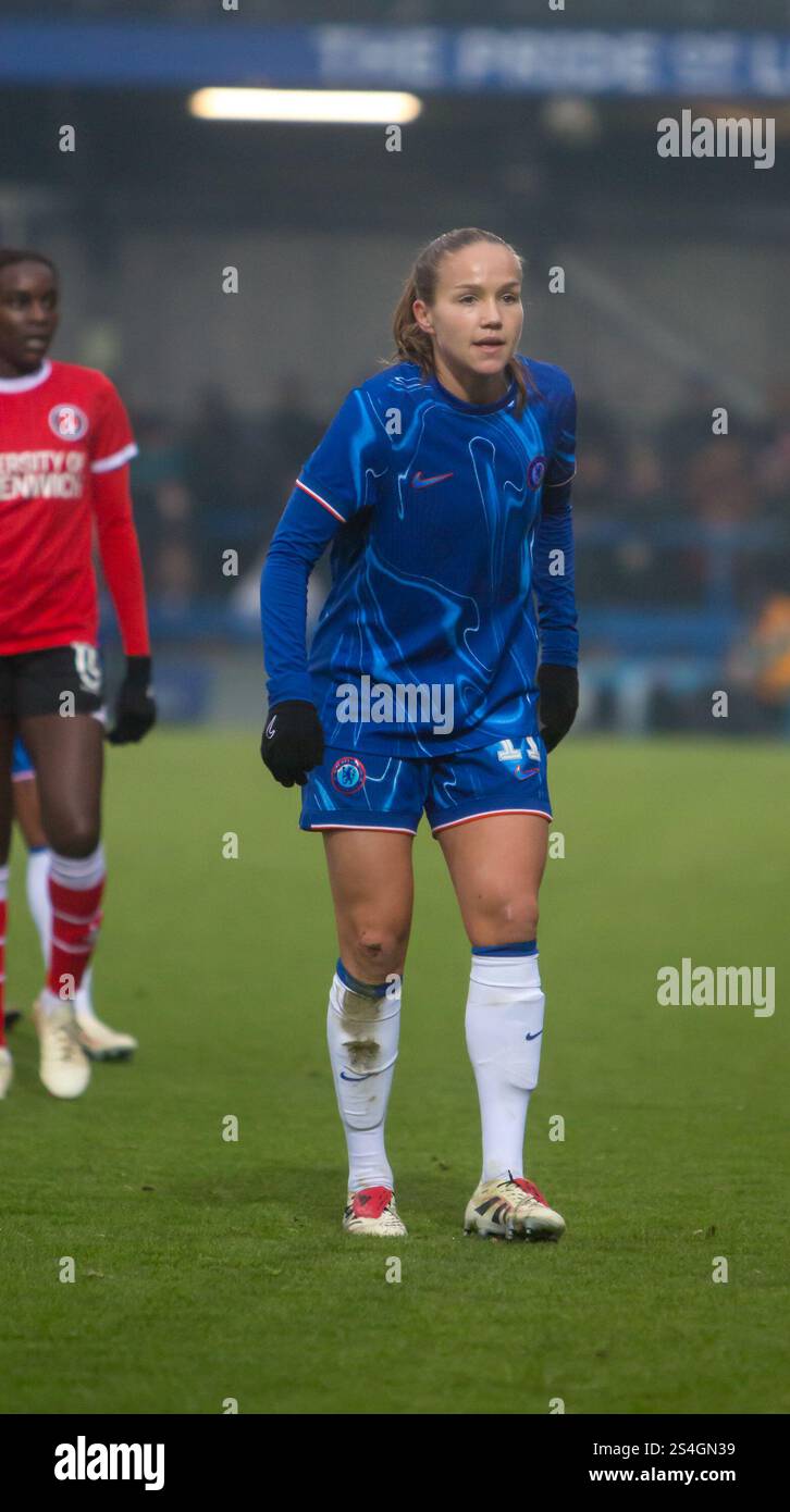 Kingston, England, 12th January 2025 Guro Reiten (11 Chelsea) in action ...