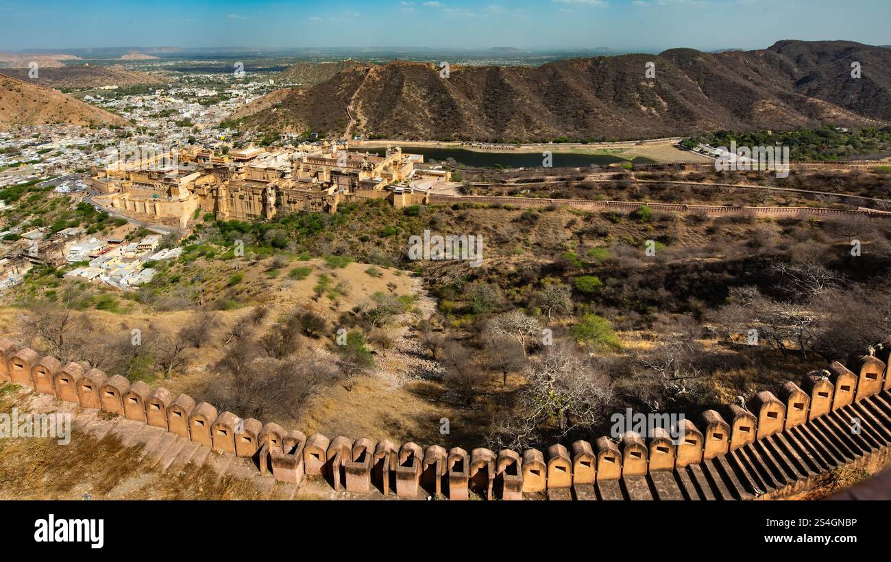 Amber Fort, a majestic hilltop fortress in Jaipur, India, is a ...