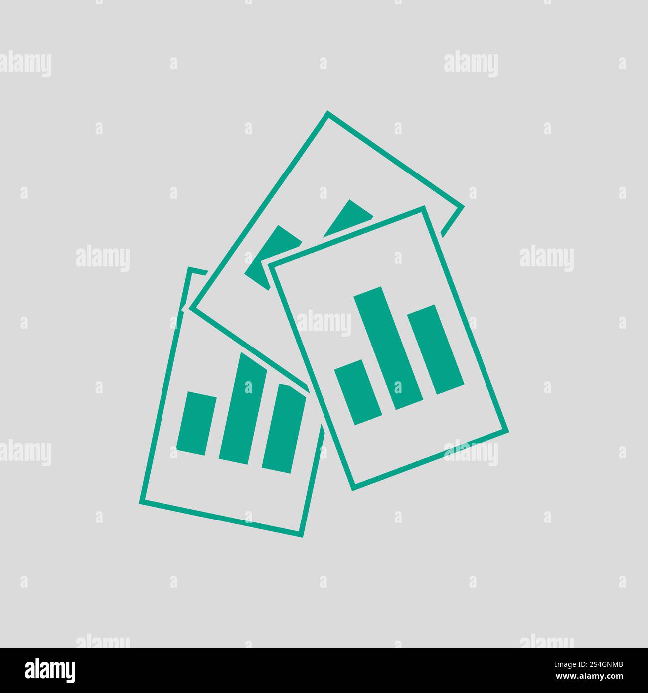 Analytics Sheets Icon. Green on Gray Background. Vector Illustration ...