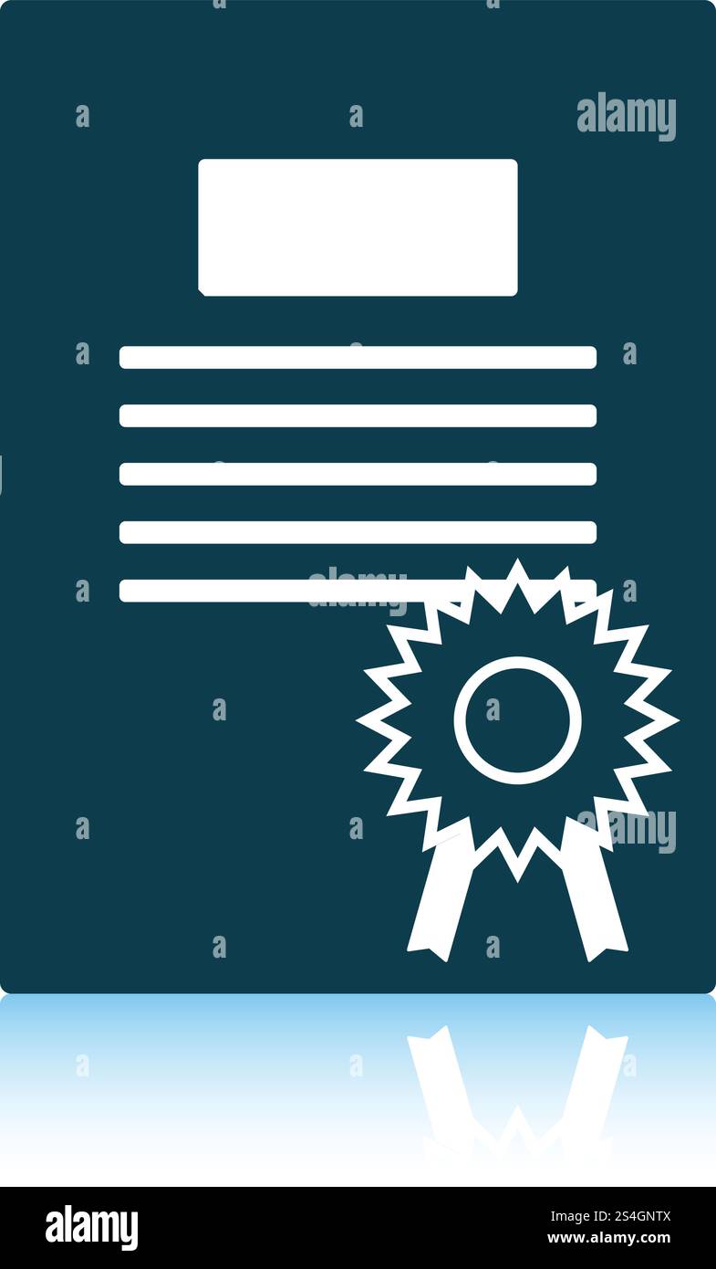 Diploma icon. Shadow reflection design. Vector illustration Stock ...