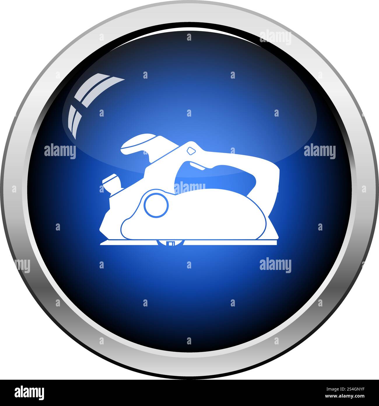 Electric planer icon. Glossy Button Design. Vector Illustration Stock ...