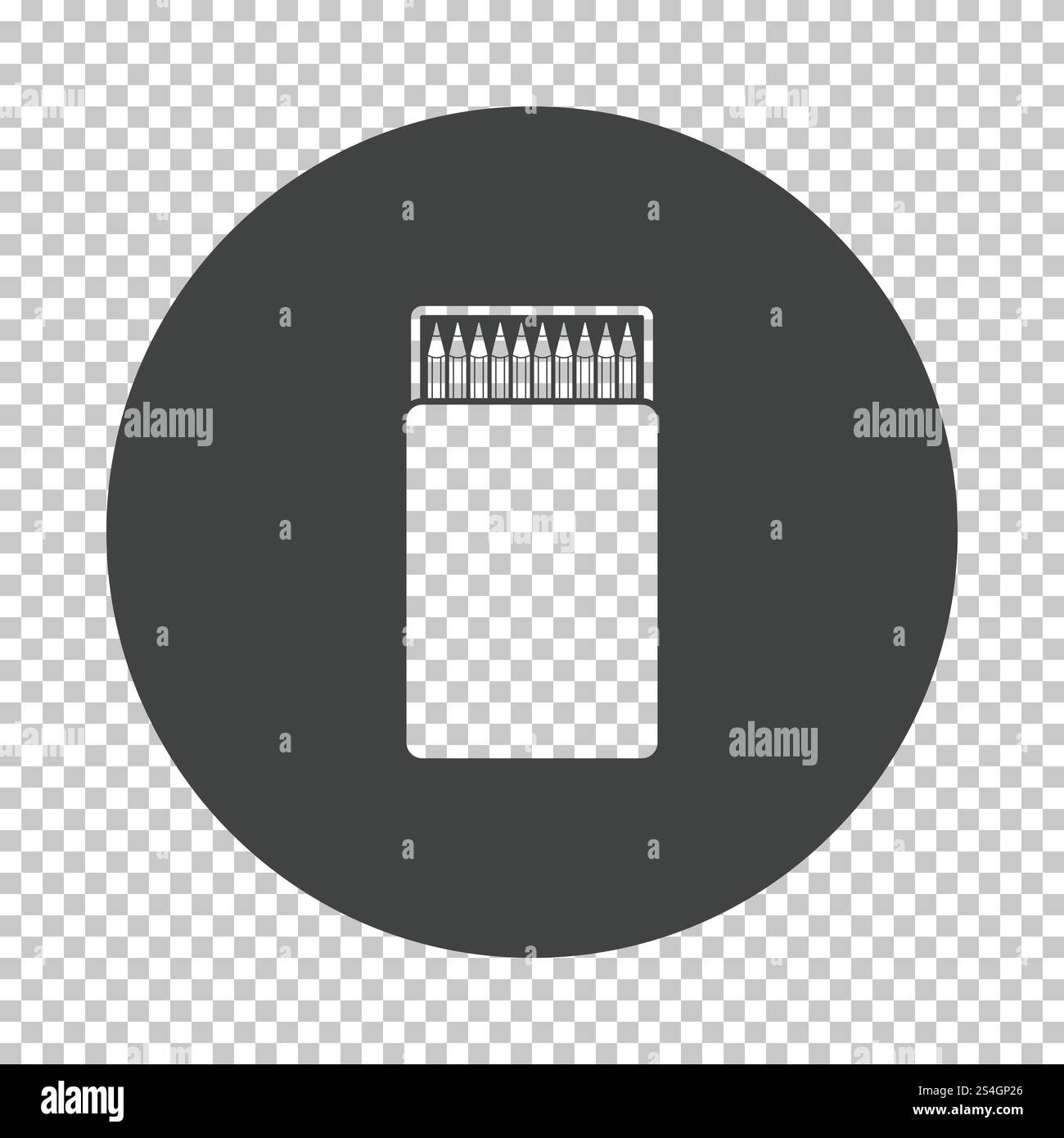 Pencil box icon. Subtract stencil design on tranparency grid. Vector ...