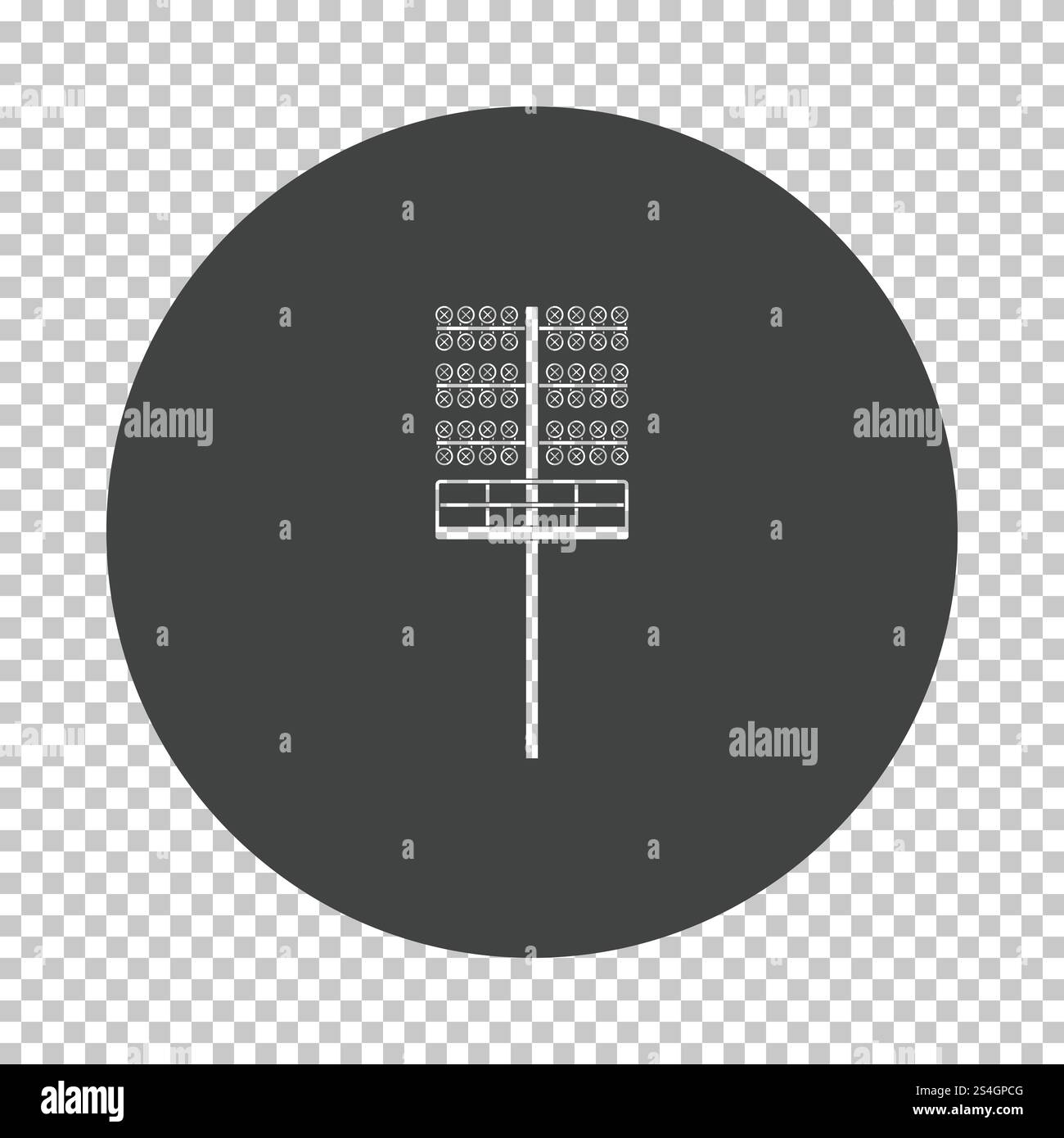 Soccer light mast icon. Subtract stencil design on tranparency grid ...